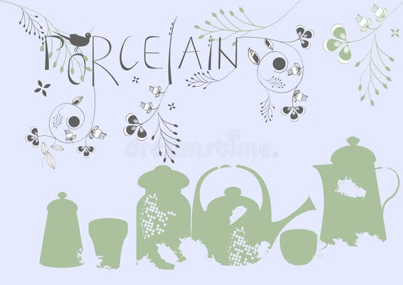 Inscription Porcelain stock vector. Illustration of cooking - 13219168