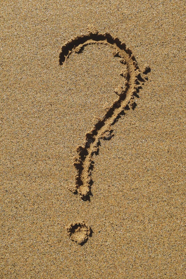 The Inscription Question Mark on the Sand by the Ocean Stock Image ...