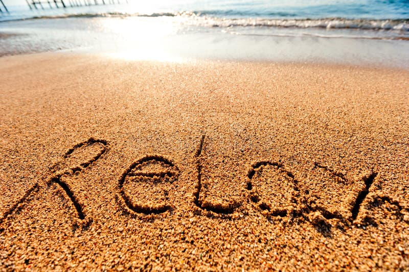 Inscription Relax on the Sand by the Sea Stock Image - Image of leisure ...