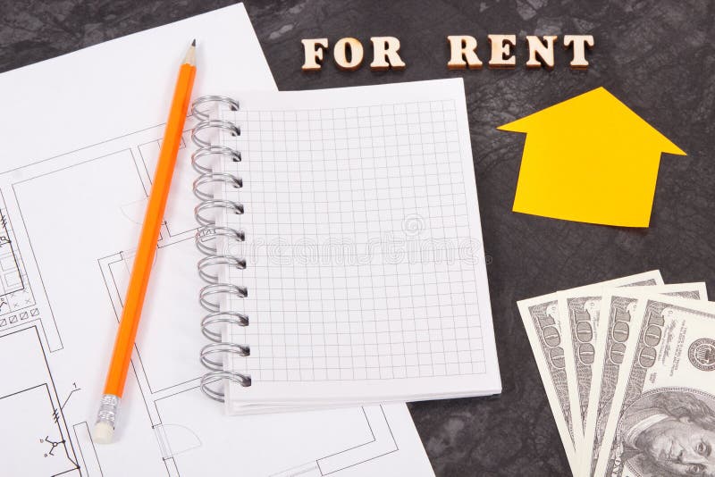 Inscription for Rent, Dollar and Electrical Drawing, Concept of Renting ...