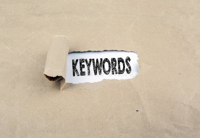 Inscription Revealed on Old Paper - Keywords Stock Image - Image of ...