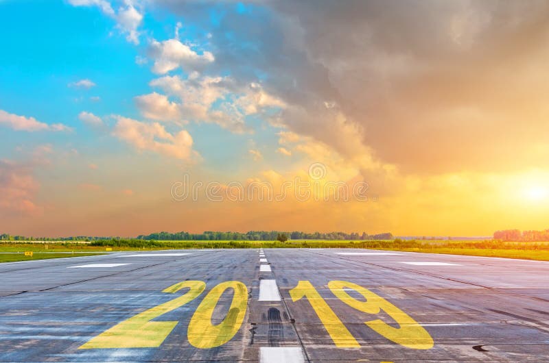 The Inscription on the Runway 2019 Surface of the Airport Runway ...