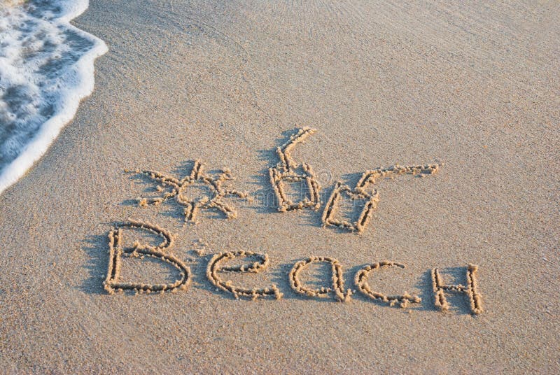 The Inscription on the Sand Stock Image - Image of good, copy: 60158831