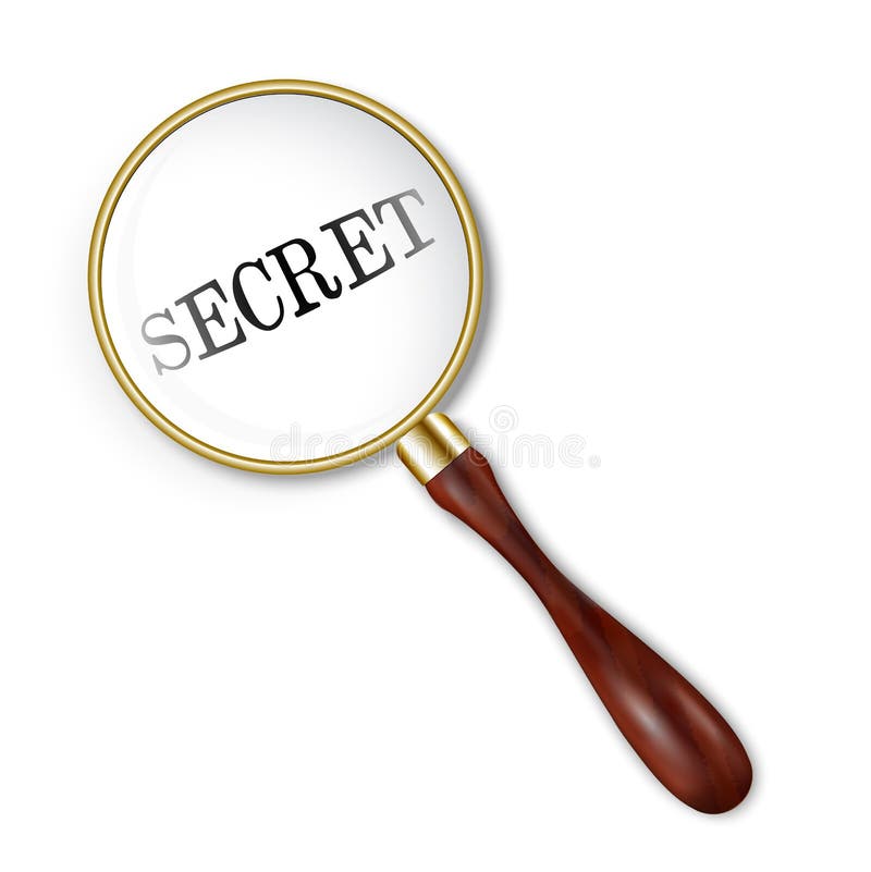 Is the Inscription a Secret in the Magnifying Glass Stock Vector ...