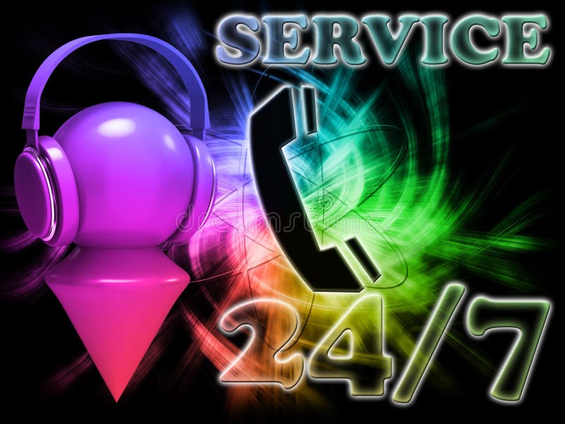 Inscription service 24 stock illustration. Illustration of online ...