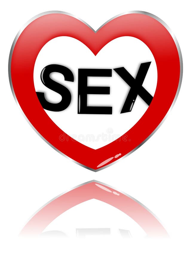 The Inscription Sex In The Heart And In The Mirror Stock Illustration