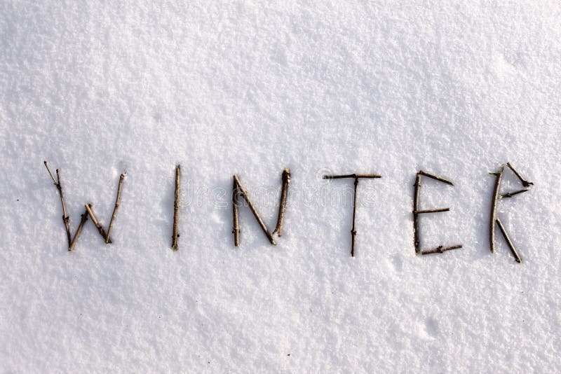 The Inscription on the Snow Stock Image - Image of decoration, holiday ...