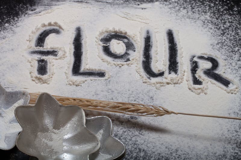 Inscription Sprinkle Flour Black Background Stock Photos - Free ...