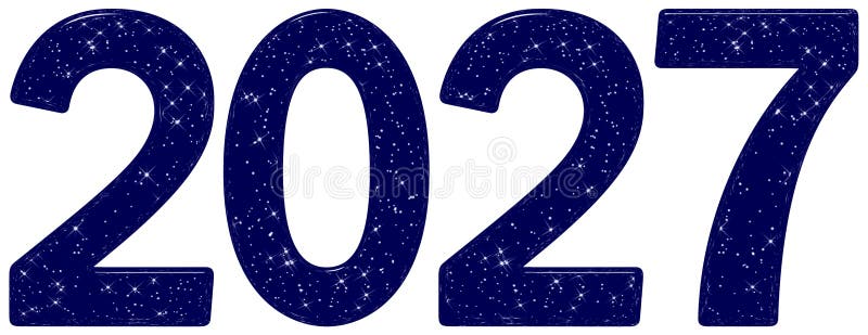 Inscription 2027, Isolated on White Background, 3d Render Stock ...