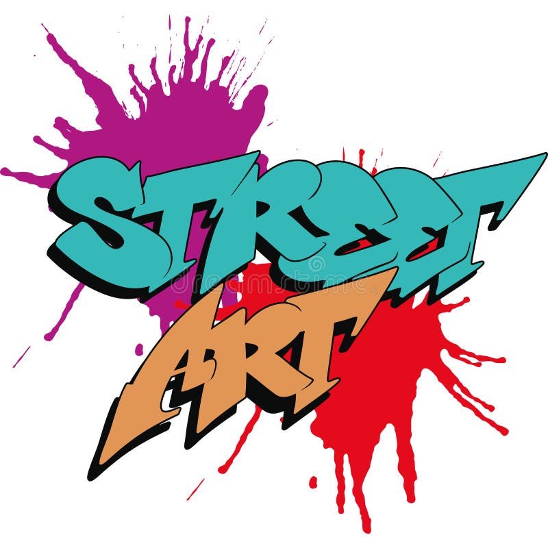 Inscription street art. stock vector. Illustration of capacity - 97340034