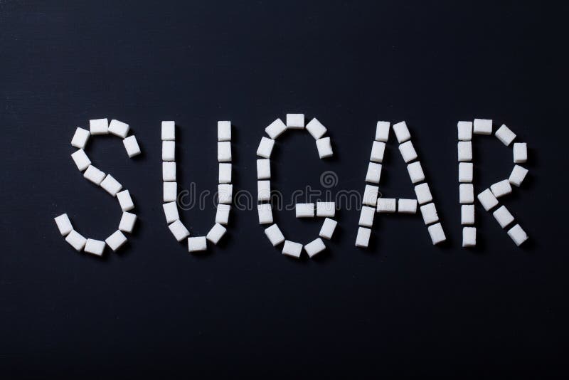 Inscription Sugar Written from a Piece of Sugar Stock Photo - Image of ...