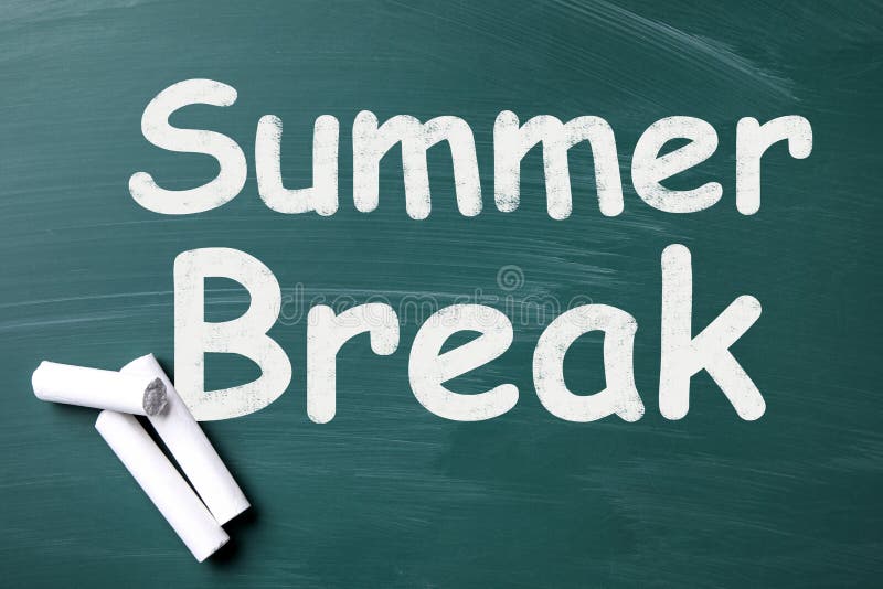 Inscription Summer Break on Chalkboard. School Holidays Stock Image ...