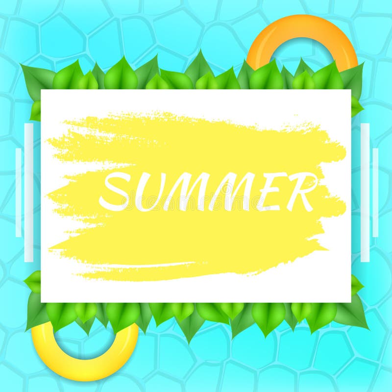 The Inscription Summer on the White Rectangle. Stock Illustration ...