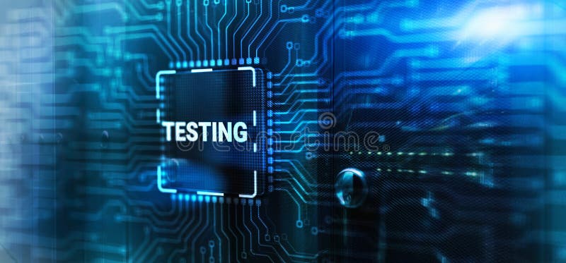 Inscription Testing. Business Process on Electronic Circuit Board Chip ...