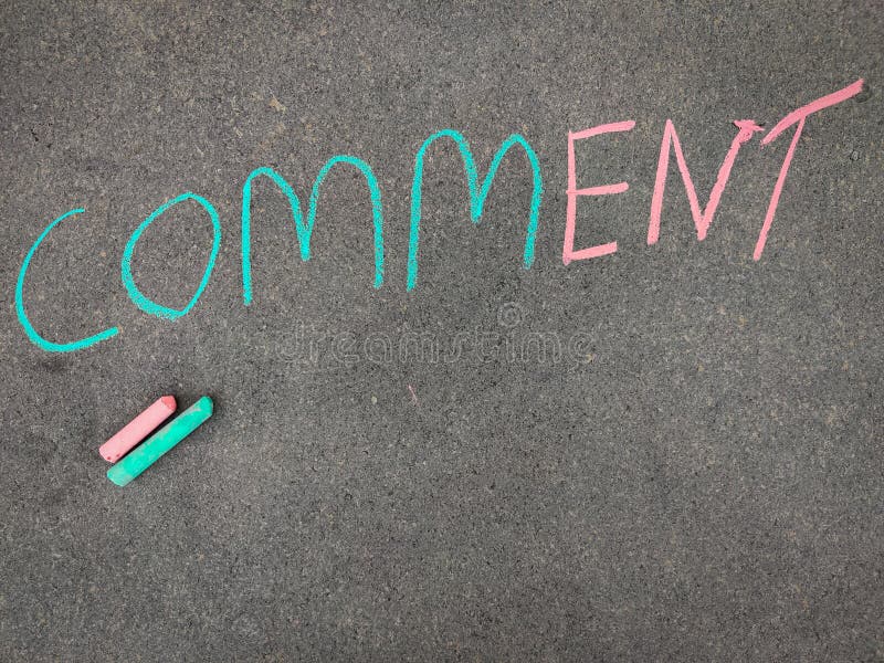 The Inscription Text on the Grey Board,COMMENT. Stock Photo - Image of ...