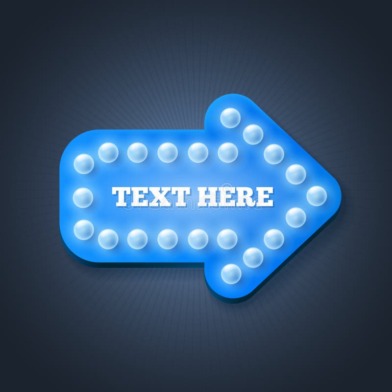 Inscription Text Here on Arrow with Retro Bulb Stock Illustration ...