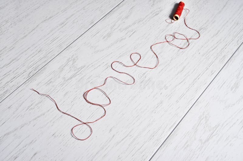 The Inscription of the Thread - Love Stock Photo - Image of heart ...