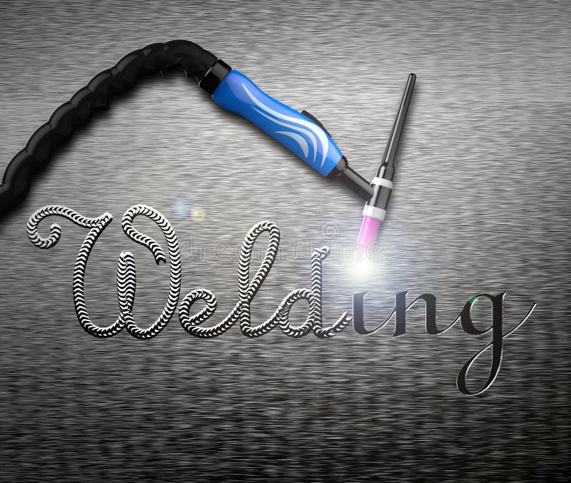 The Inscription Welding, Tig Welding Handle on a Metal Plate. Stock ...