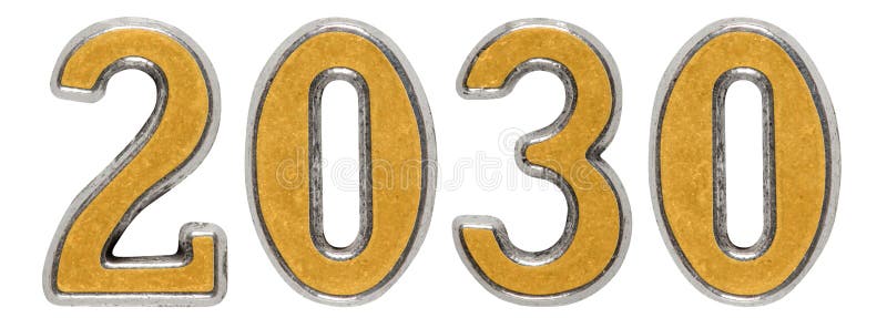2030 Inscription, on White Background, 3d Render Stock Illustration ...