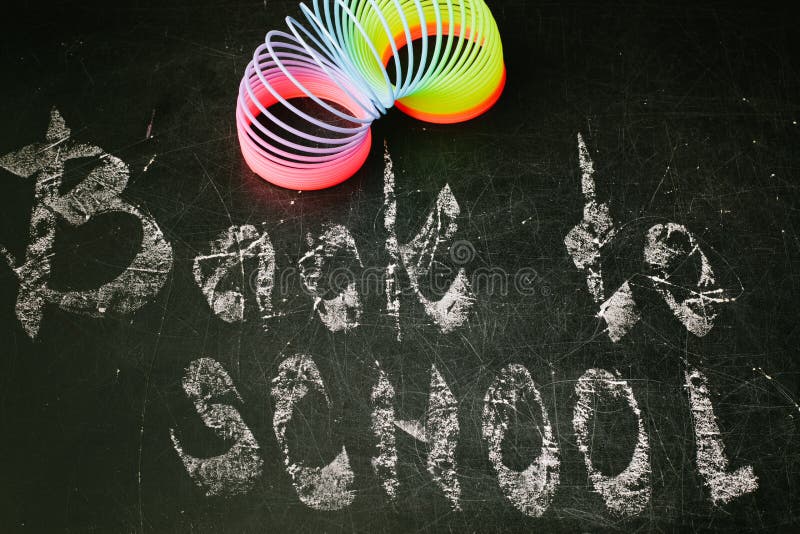 Chalk with Words Back To School Stock Photo - Image of graduation ...
