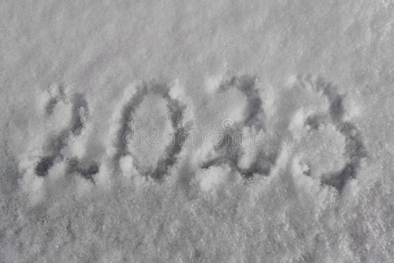 The Inscription 2023 Written by Hand on the Snow Close-up Stock Image ...