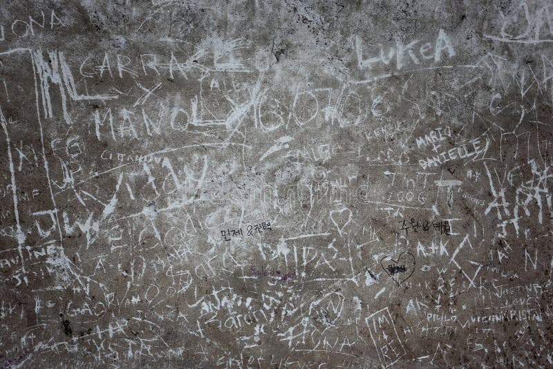 Inscriptions on the Old Wall Stock Photo - Image of grafitti, design ...