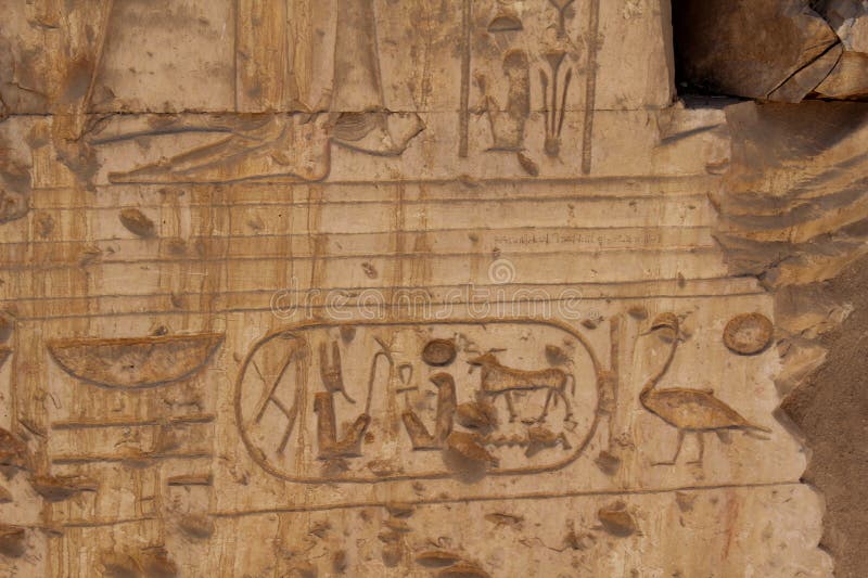 Inscriptions on the Walls and Columns of Seti 1 Temple in Abydos in ...