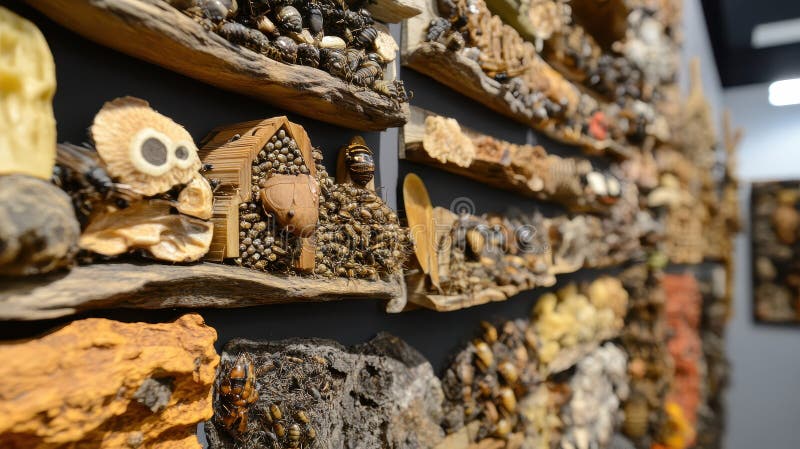 Insect Art Installation: a Wall of Beetles and Bugs Stock Photo - Image ...