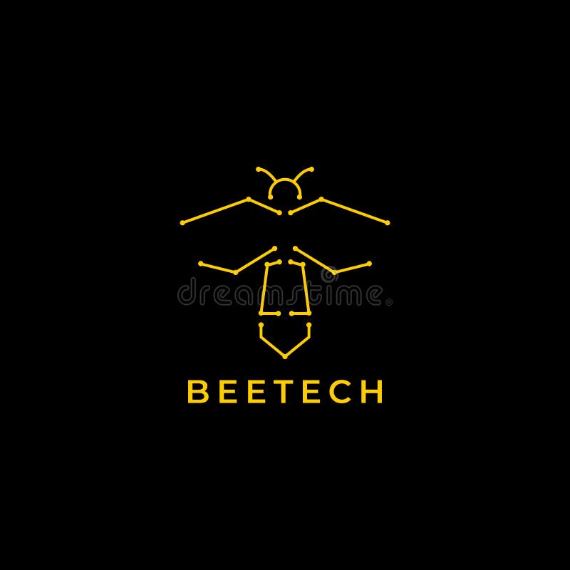 Insect Bee Line Technology Modern Logo Design Stock Vector ...
