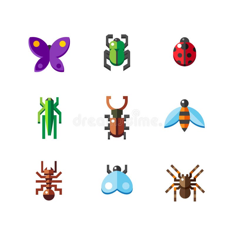 Insect bug icons stock vector. Illustration of ladybug - 54138900