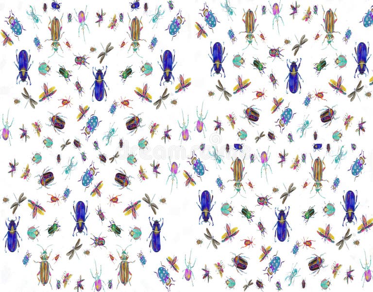 Insect and Bug Patterns for Cards and Fabrics Stock Illustration ...