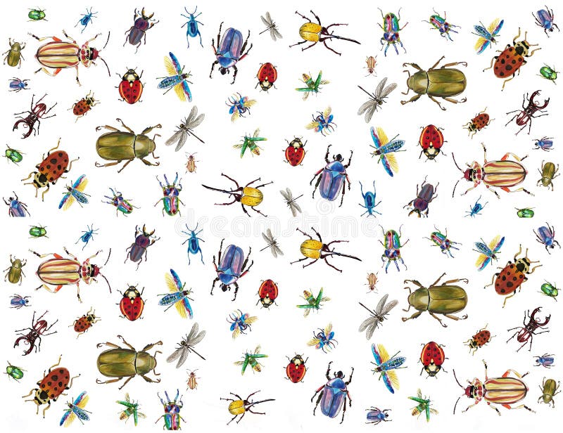 Insect and Bug Patterns for Cards and Fabrics Stock Illustration ...