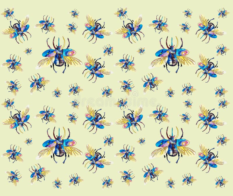 Insect and Bug Patterns for Cards and Fabrics Stock Illustration ...