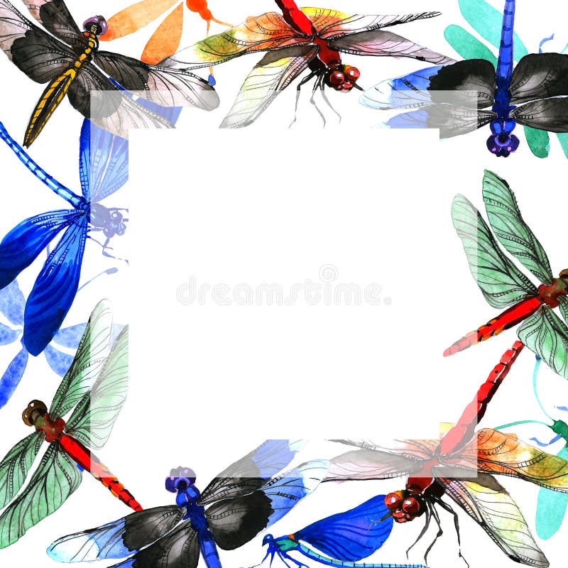 Dragonfly Border Frame Stock Illustrations – 733 Dragonfly Border Frame ...