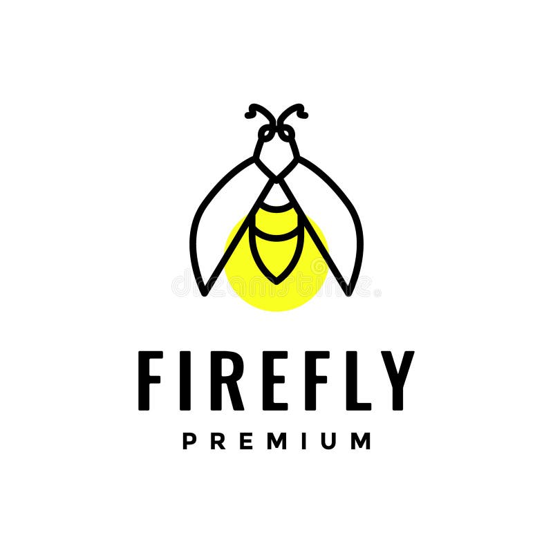 Insect Firefly Shine Light Geometric Minimal Logo Design Vector Stock ...