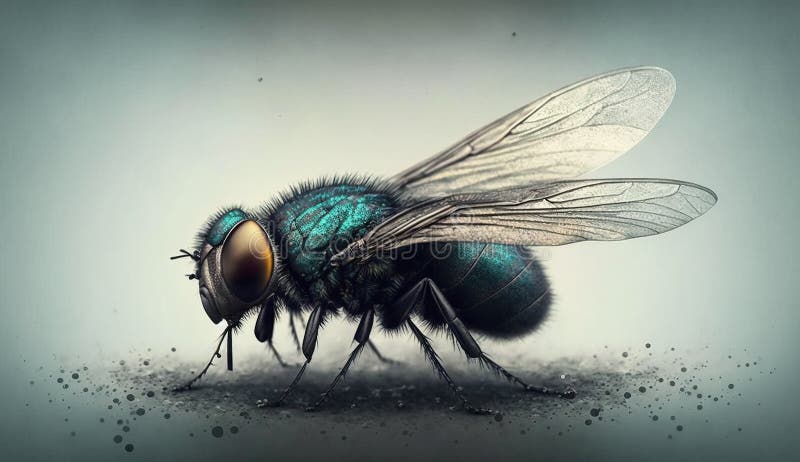 Insect Fly Close Up, Macro Entomology. AI Generated Stock Illustration ...