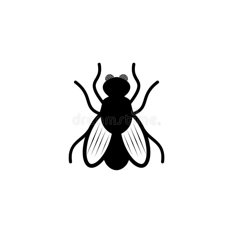 Insect Fly Icon Isolated on White Background Stock Vector ...