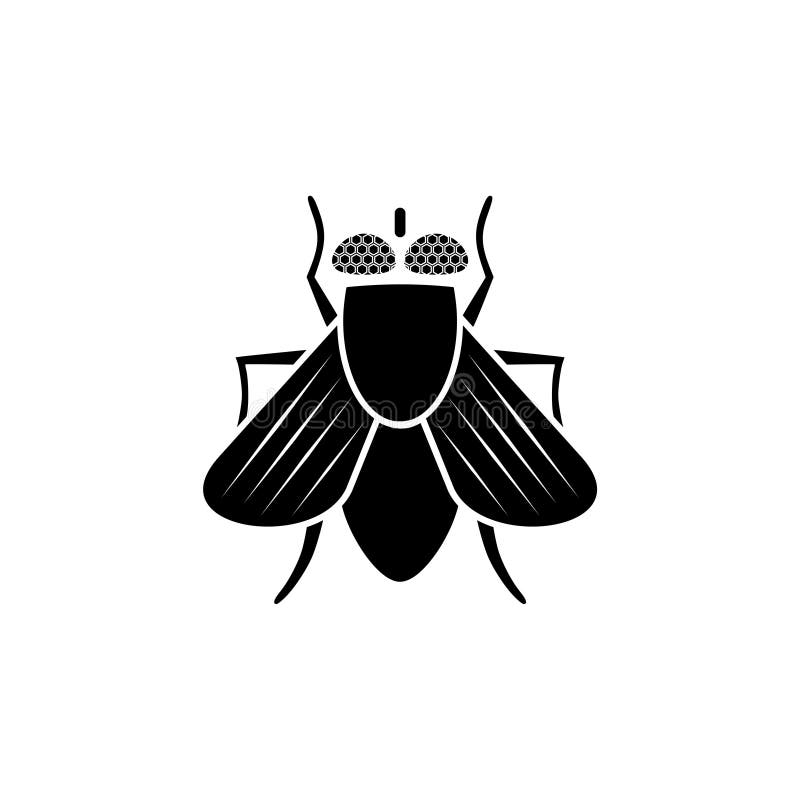 Insect Fly Icon Isolated on White Background Stock Vector ...