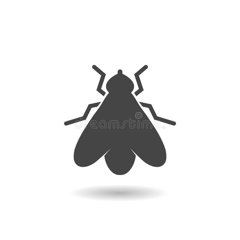 Insect Fly Icon with Shadow Stock Vector - Illustration of green ...