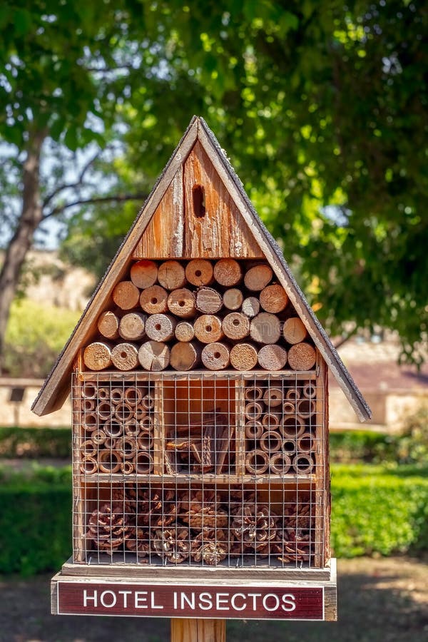 Insect Hotel with Compartments and Natural Components Stock Image ...