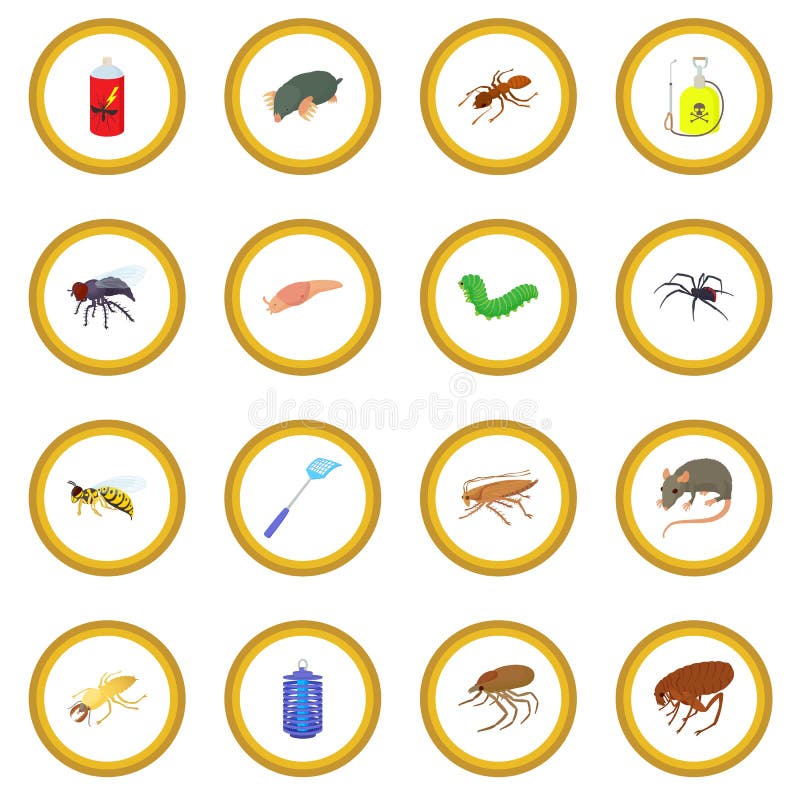 Insect icon circle stock vector. Illustration of dead - 93049551