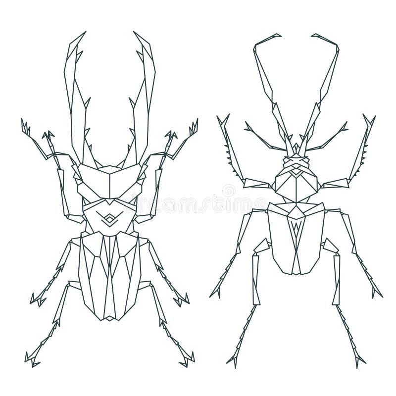 Insect Icons, Vector Set. Abstract Triangular Style Stock Vector ...