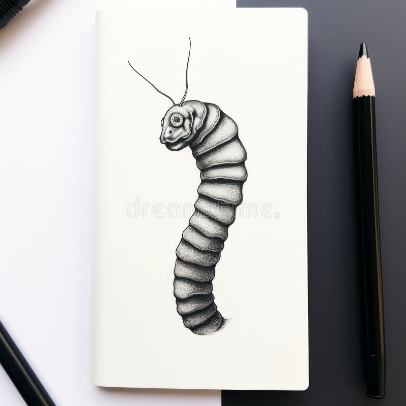 Insect-inspired Worm Sketch with Strong Linear Elements Stock ...