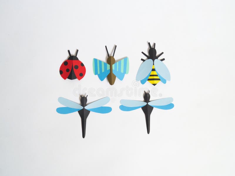 Insect Made of Paper Craft. Material and Tool for Creativity Stock ...