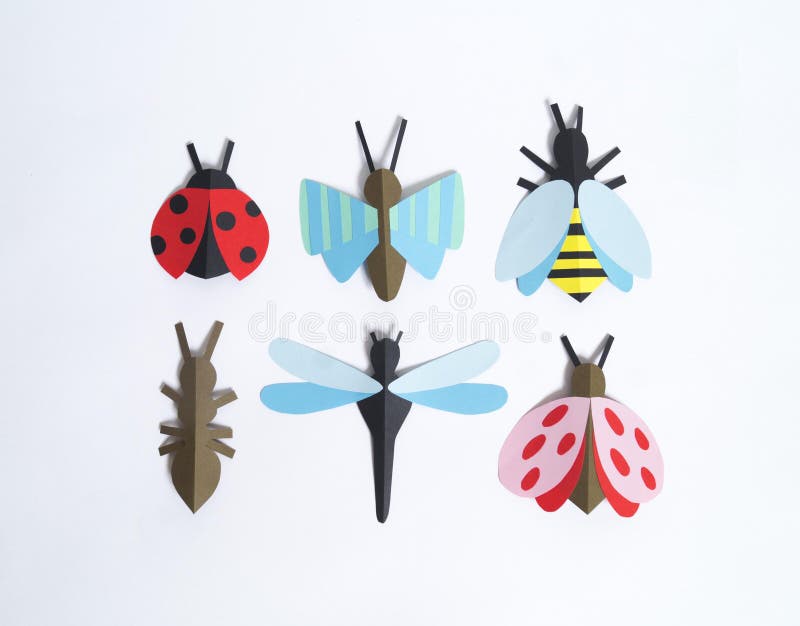 Insect Made of Paper Craft. Material and Tool for Creativity Stock ...