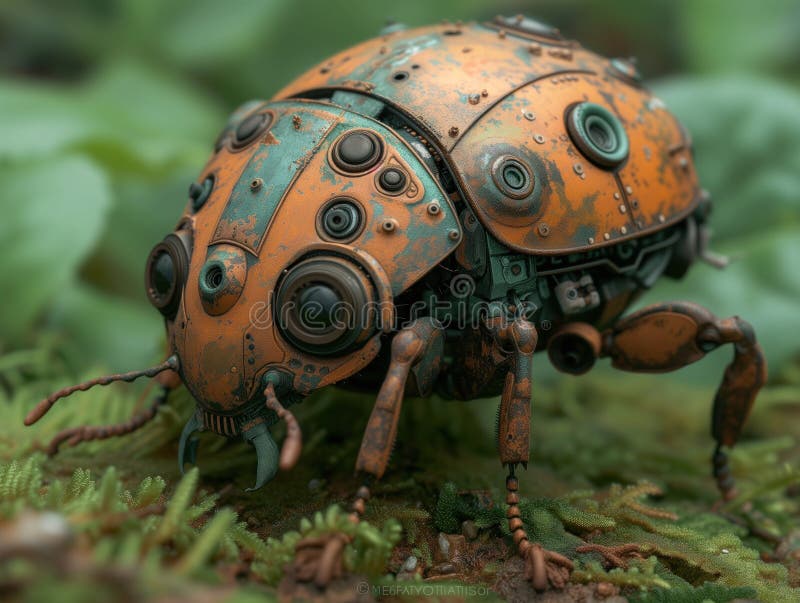 Insect mini robot close up stock illustration. Illustration of creature ...