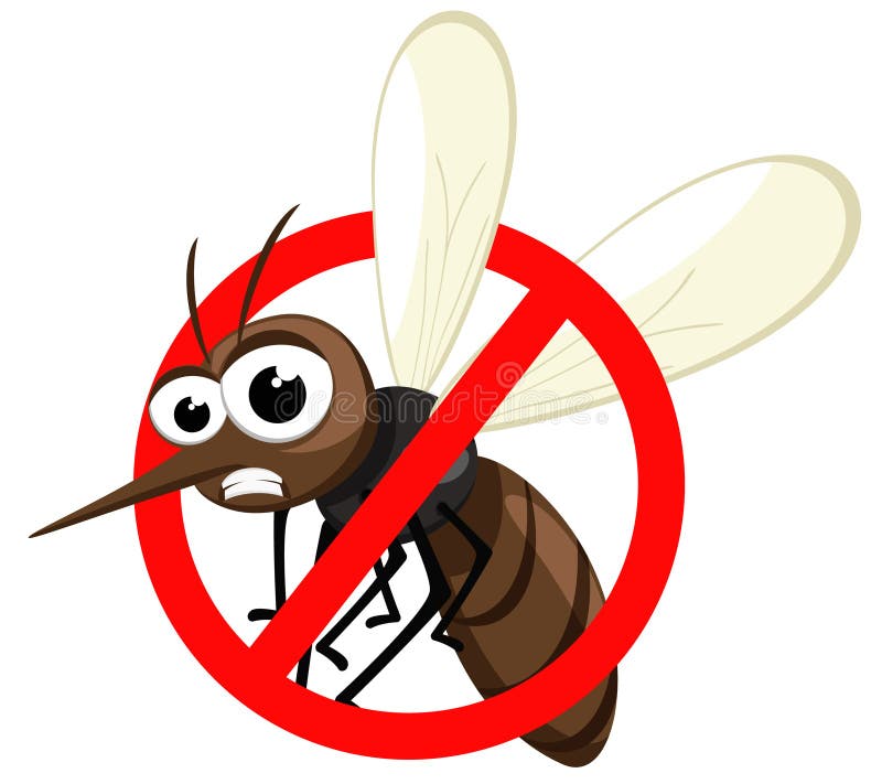 Insect Mosquito in Prohibition Sign, Stop Mosquito on a White Stock ...