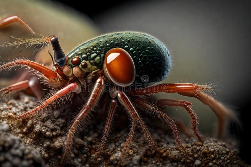 Insect Odyssey: Hyper Realistic Macroscopic Close-Up of Tiny Spider Fly ...