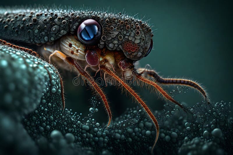 Insect Odyssey: Hyper Realistic Macroscopic Close-Up of Tiny Spider Fly ...