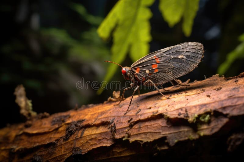 An Insect Perched on a Leaf in an Ash-covered Forest Stock Image ...
